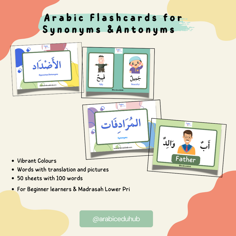 Arabic Flashcards for Synonyms &Antonyms – Arabic Edu Hub
