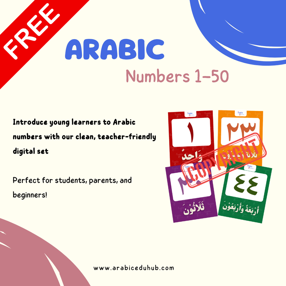 Digital Flashcards : Arabic Numbers 1–50 – Arabic Edu Hub